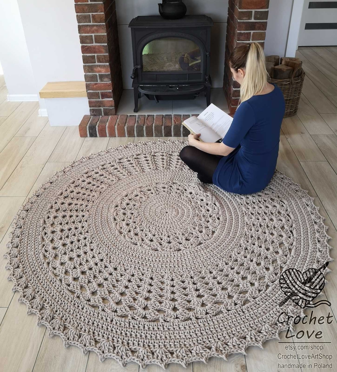 Many Colors, Many Sizes, Modern CROCHET RUG, Round Rug, Teppiche ...