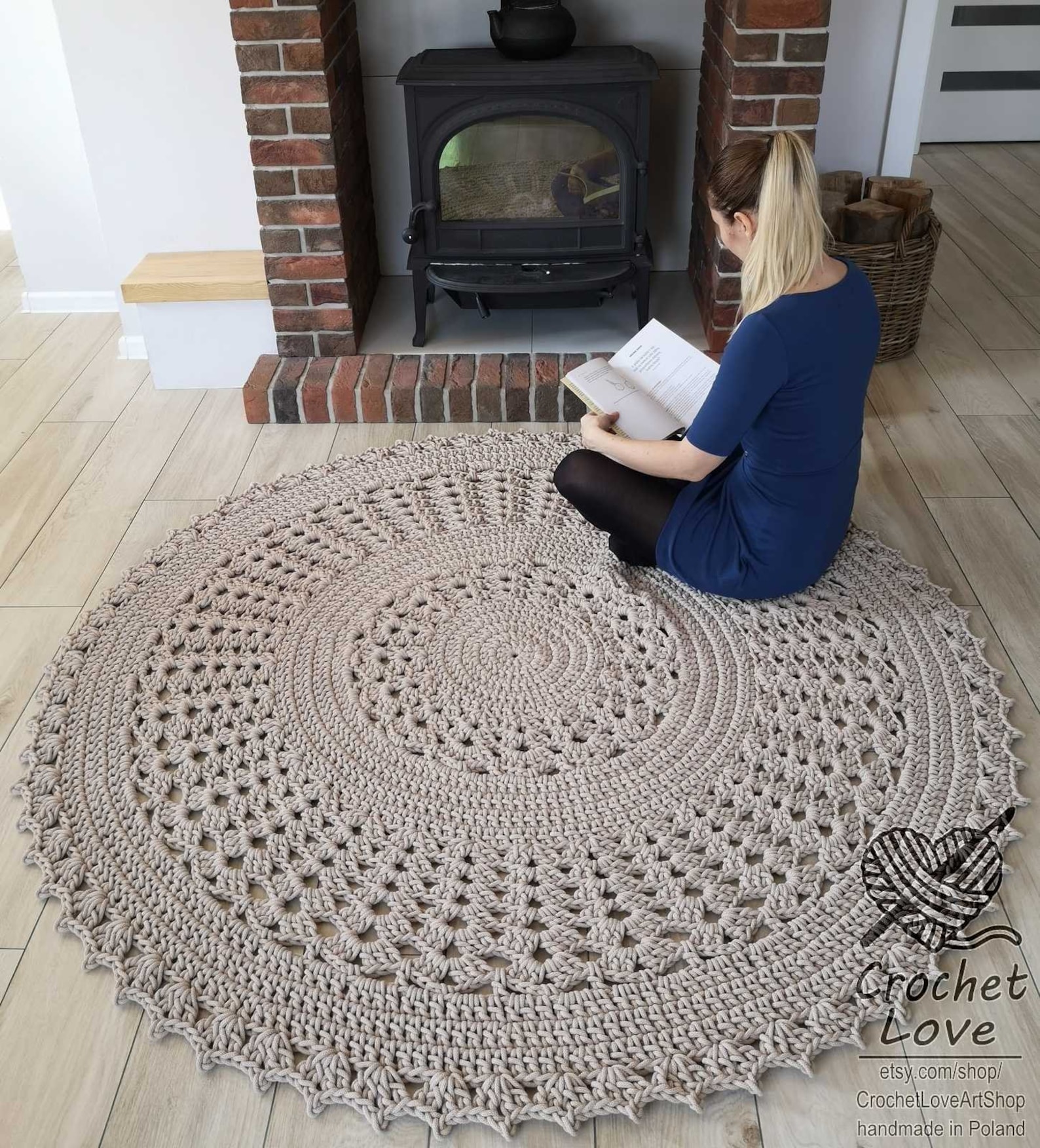 Many Colors, Many Sizes, Modern CROCHET RUG, Round Rug, Teppiche ...