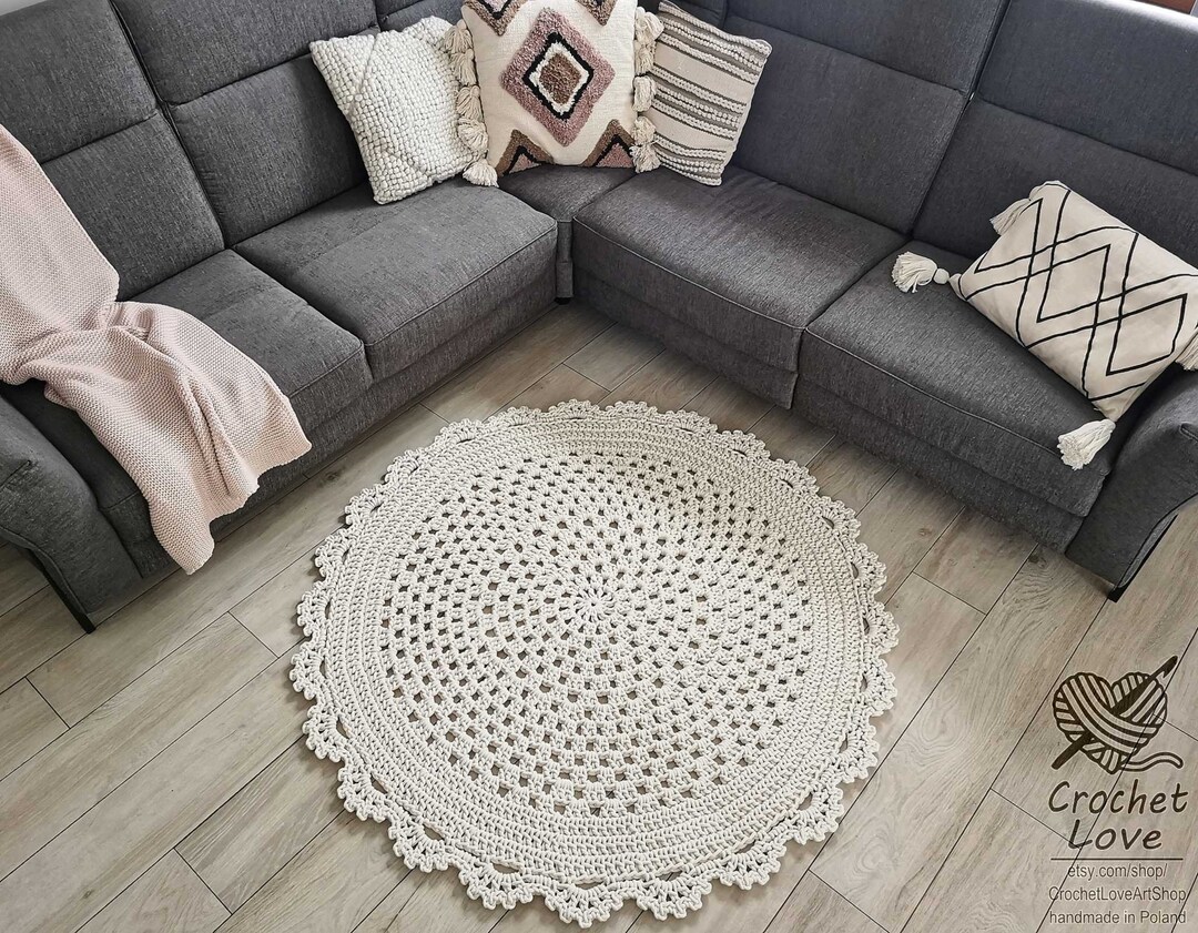 Many Colors, Many Sizes, Handmade Cream ECRU RUG Carpet, Natural Cotton ...