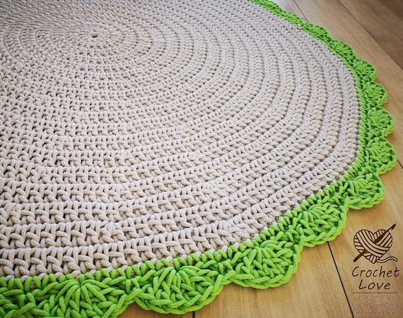 Modern CROCHET RUG Round Crochet Rug Children Rug Nursery - Etsy