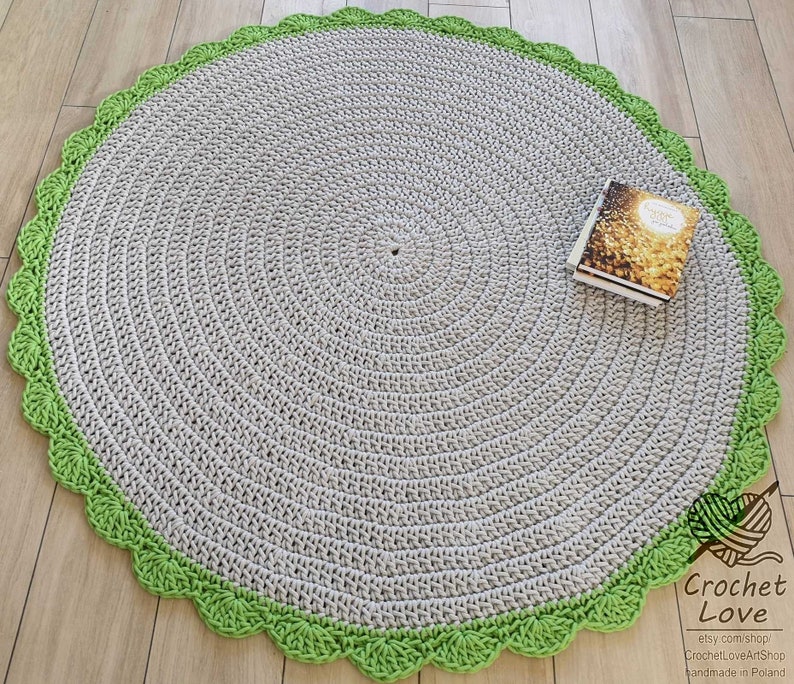 Modern CROCHET RUG Round Crochet Rug Children Rug Nursery - Etsy