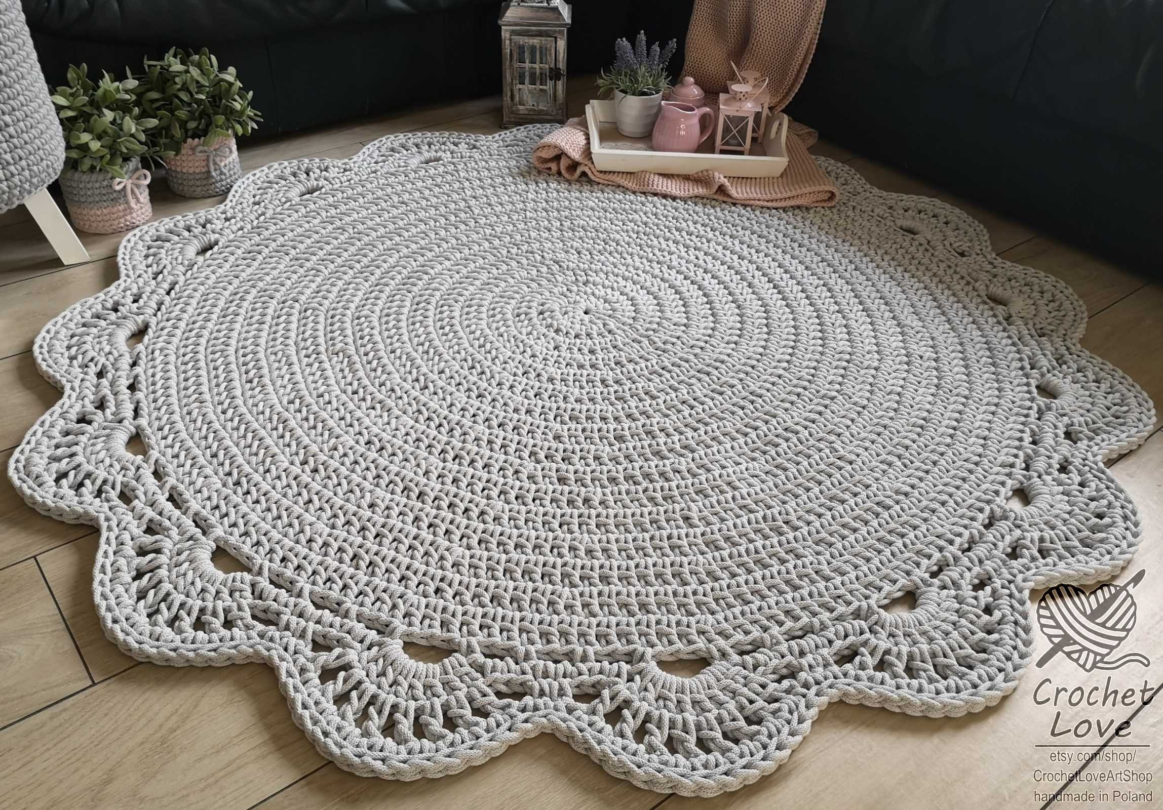 Many Colors Many Sizes Modern CROCHET RUG Round rug | Etsy