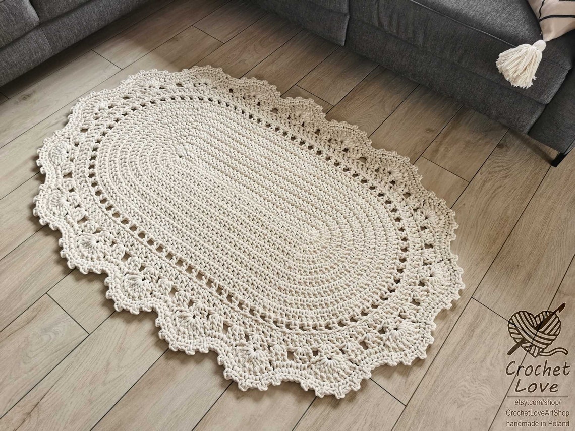 Many Colors, Many Sizes, Modern OVAL CROCHET RUG, Oval Rug Teppiche ...