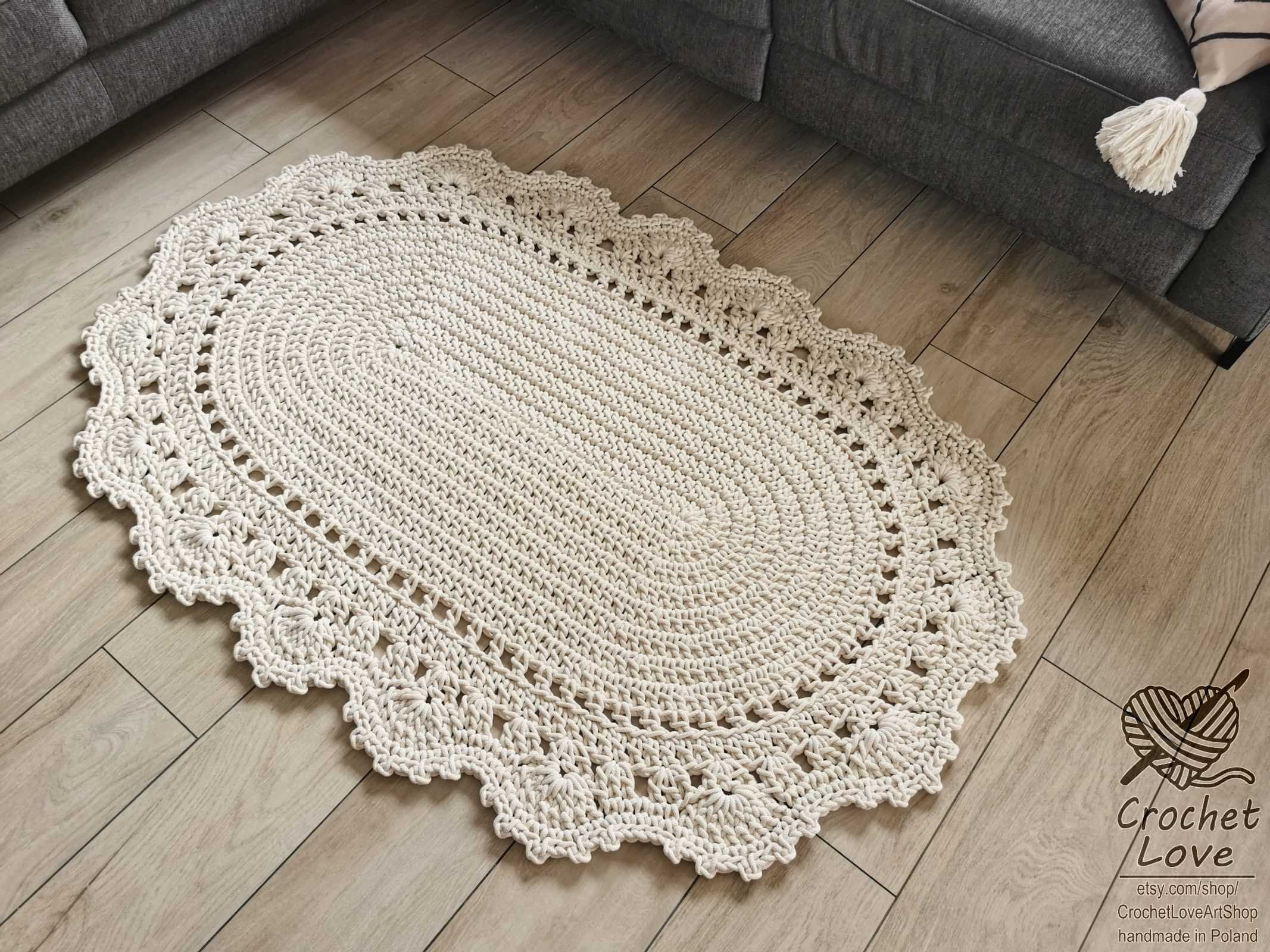 Many Colors, Many Sizes, Modern OVAL CROCHET RUG, Oval Rug Teppiche ...