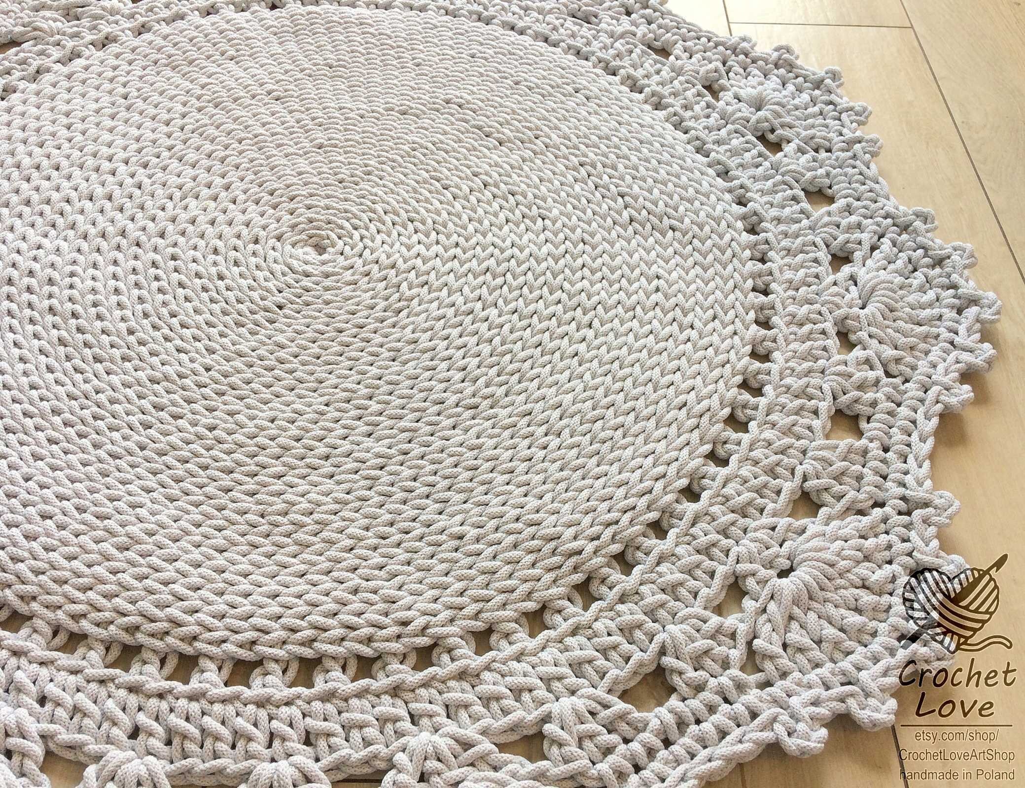Handmade CROCHET RUG Doily Rug Round Rug Crochet Teppiche | Etsy