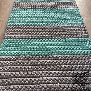 Rectangular CROCHET RUG, Rectangular Carpet, Crochet Rug, Knitt Carpet ...