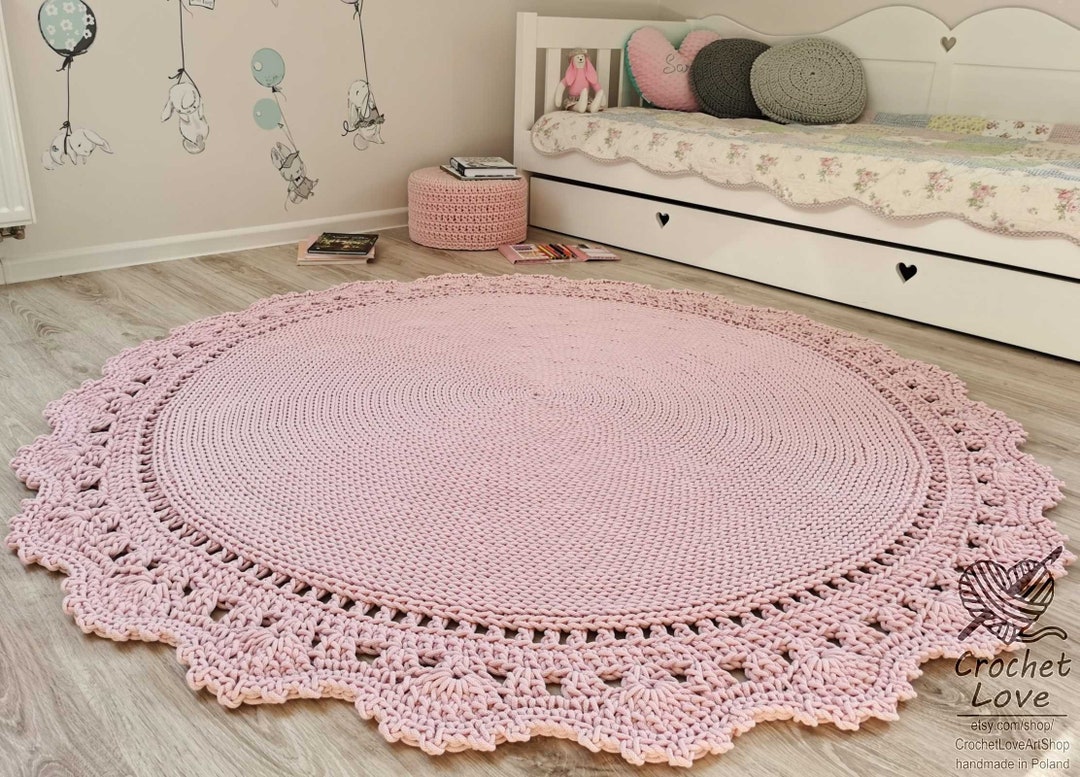 Many Colors, Many Sizes, Handmade Modern CROCHET RUG, Doily, Round Rug ...