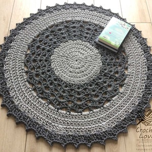 Modern CROCHET RUG, Round Crochet Rug, Children Rug, Nursery Crochet ...