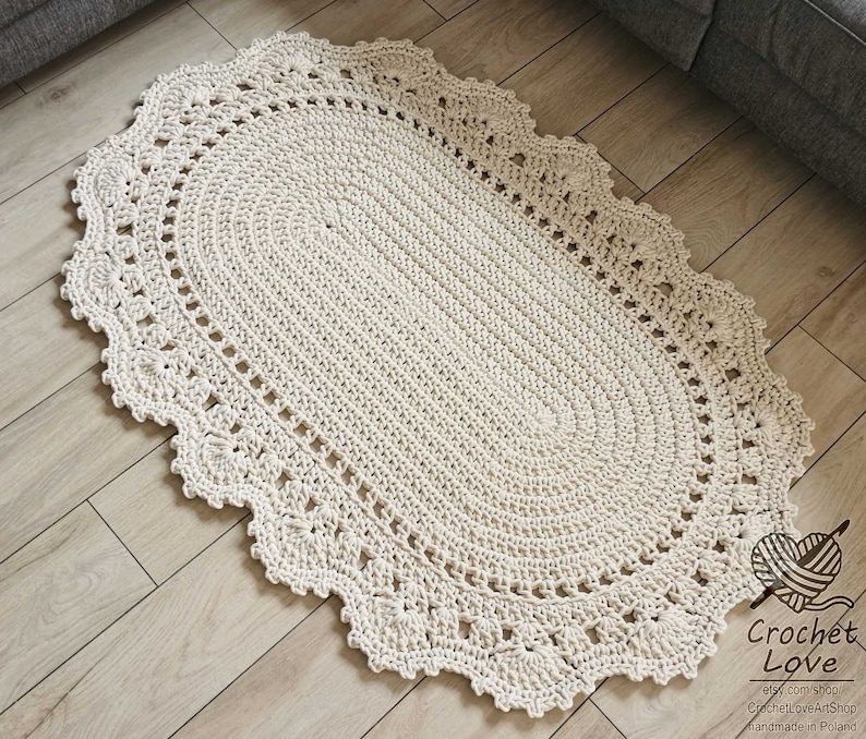 Many Colors, Many Sizes, Modern OVAL CROCHET RUG, Oval Rug Teppiche ...
