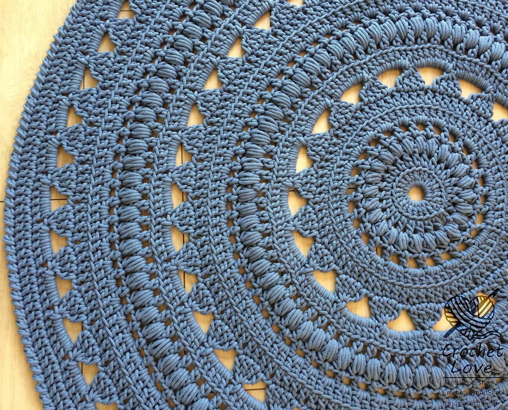 CROCHET RUG Doily Rug Round Carpet Crochet Round Rug | Etsy