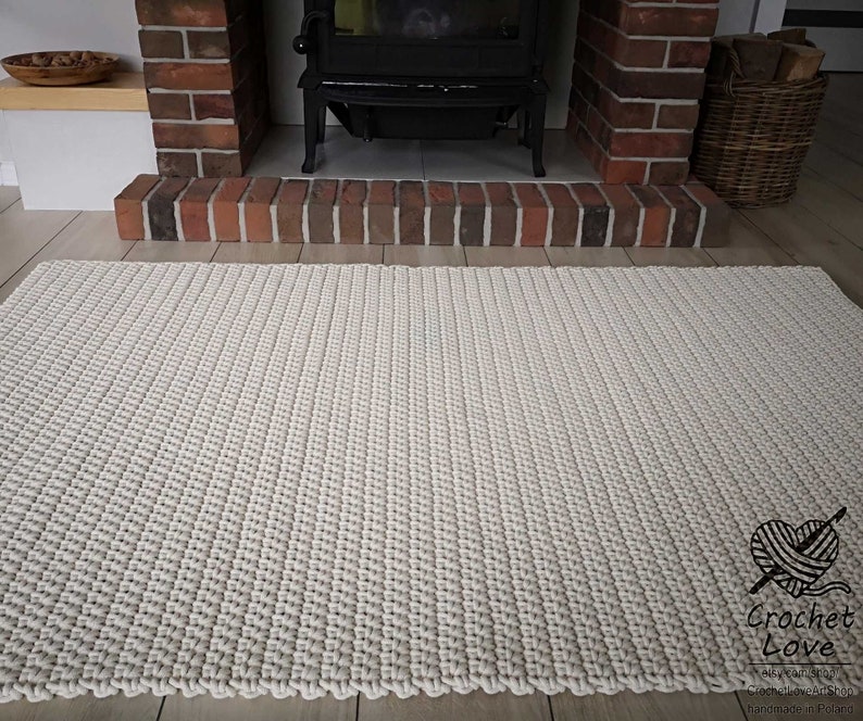 Rectangular CROCHET RUG Rectangular Carpet Crochet Rug | Etsy