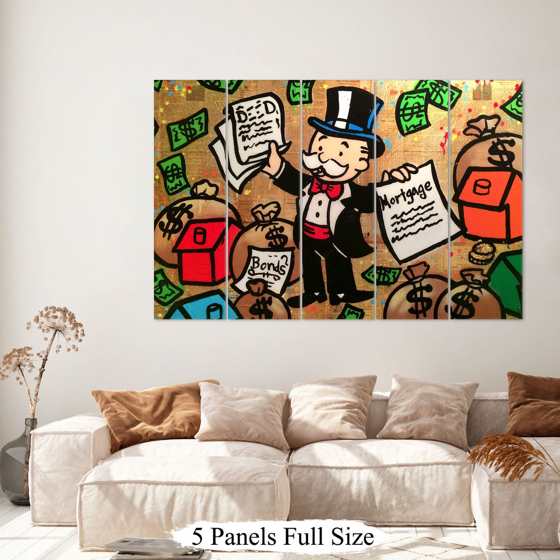 Alec Monopoly Artwork Monopoly Canvas Print Motivation Wall | Etsy