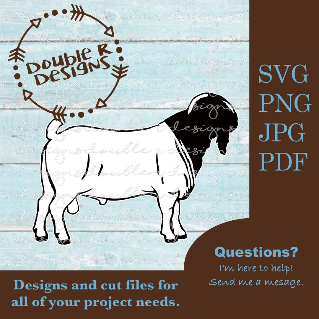 South African Boer Buck Goat SVG: Cricut, Silhouette Cut Files (PDF ...