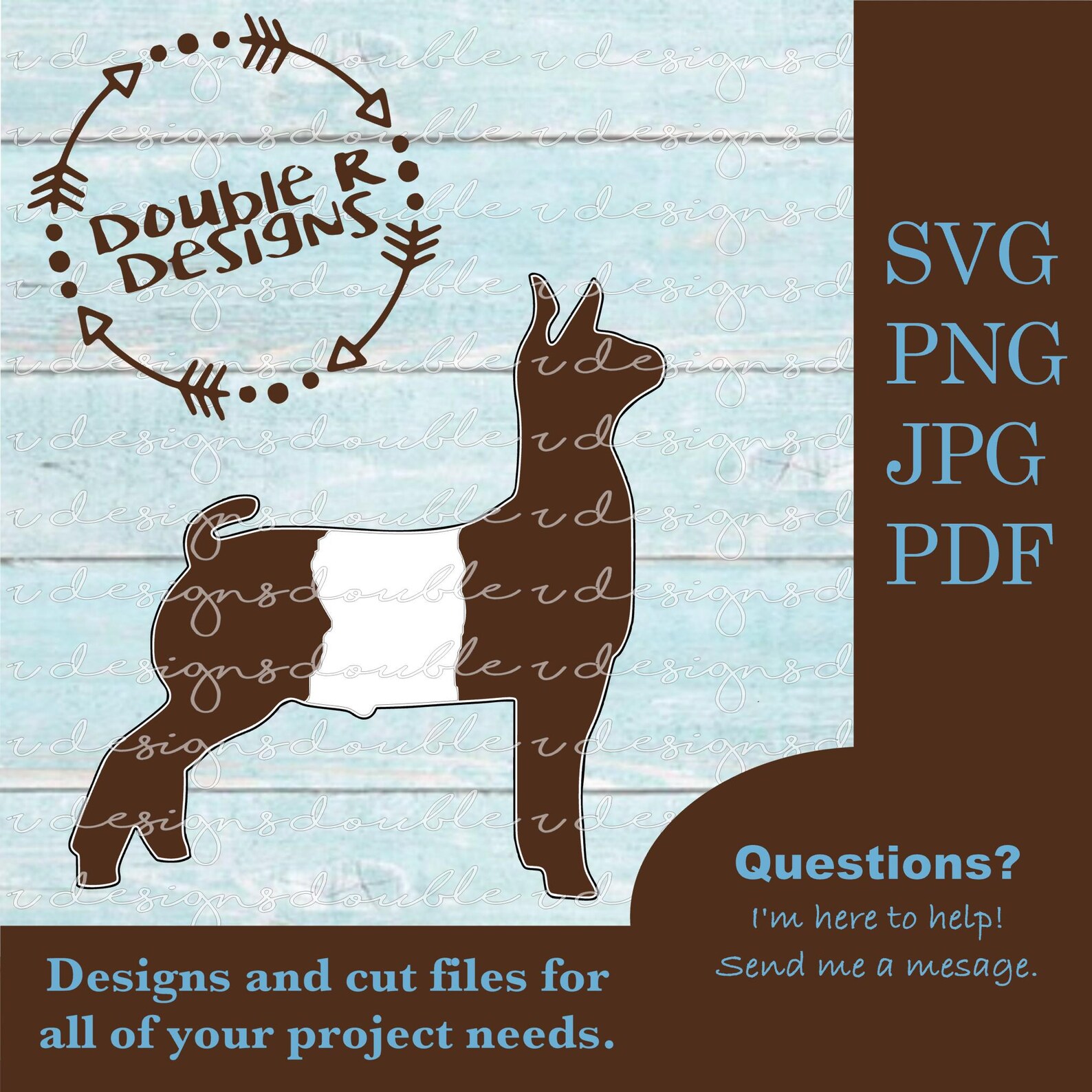 Show Goat SVG, Wether Goat Cut File (png, Jpg, Pdf) - Etsy