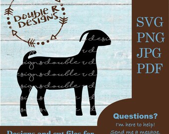 Show Goat SVG Files, Boer Doe Clip Art (PDF, JPG) - Etsy