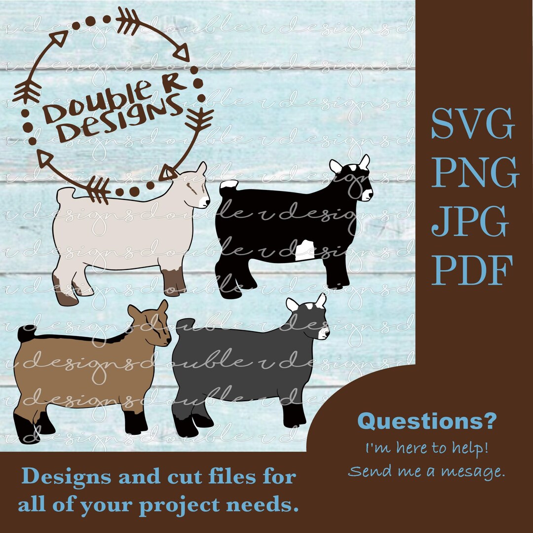 Pygmy Show Goat Clipart 4 Pack (svg, Png, Pdf, Jpg) (digital Download ...