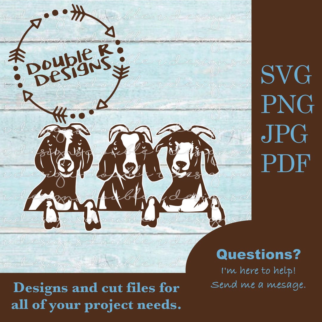 Boer Doe Face SVG, Fence Line (png, Svg, Pdf, Jpg)- Digital Download - Etsy