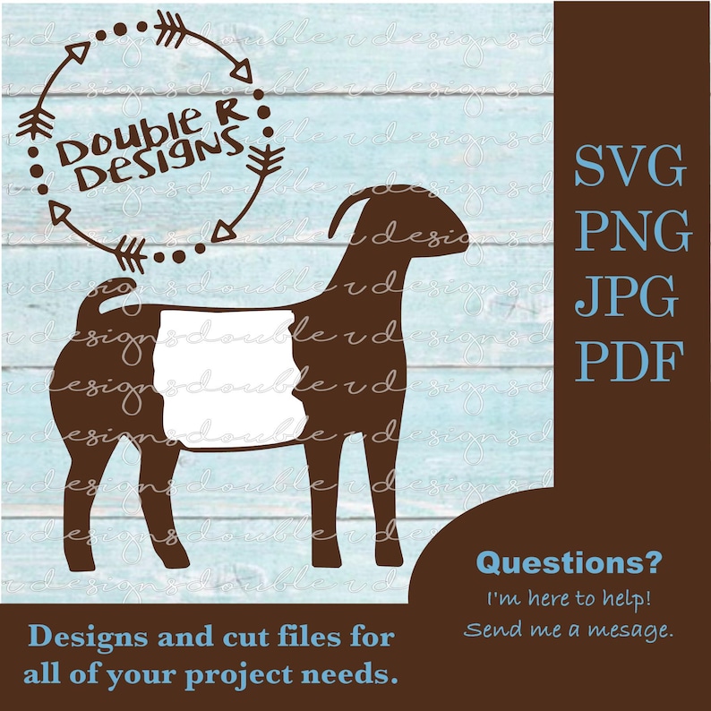 Show Goat SVG, Boer Doe Clip Art (PDF, JPG) - Etsy Australia