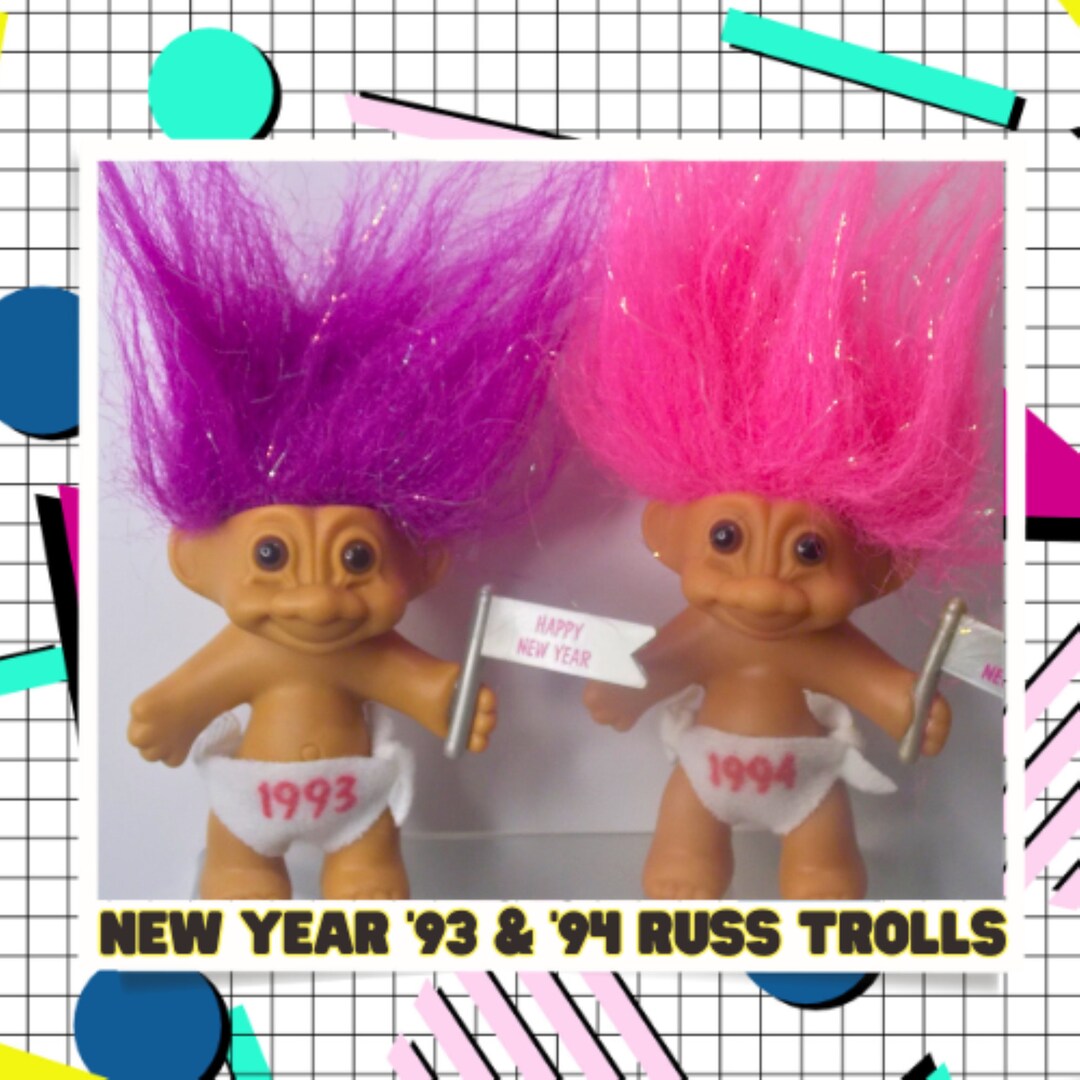 Vintage New Years 1993 & 1994 Russ Troll Kidz-3"| Old Trolls ...