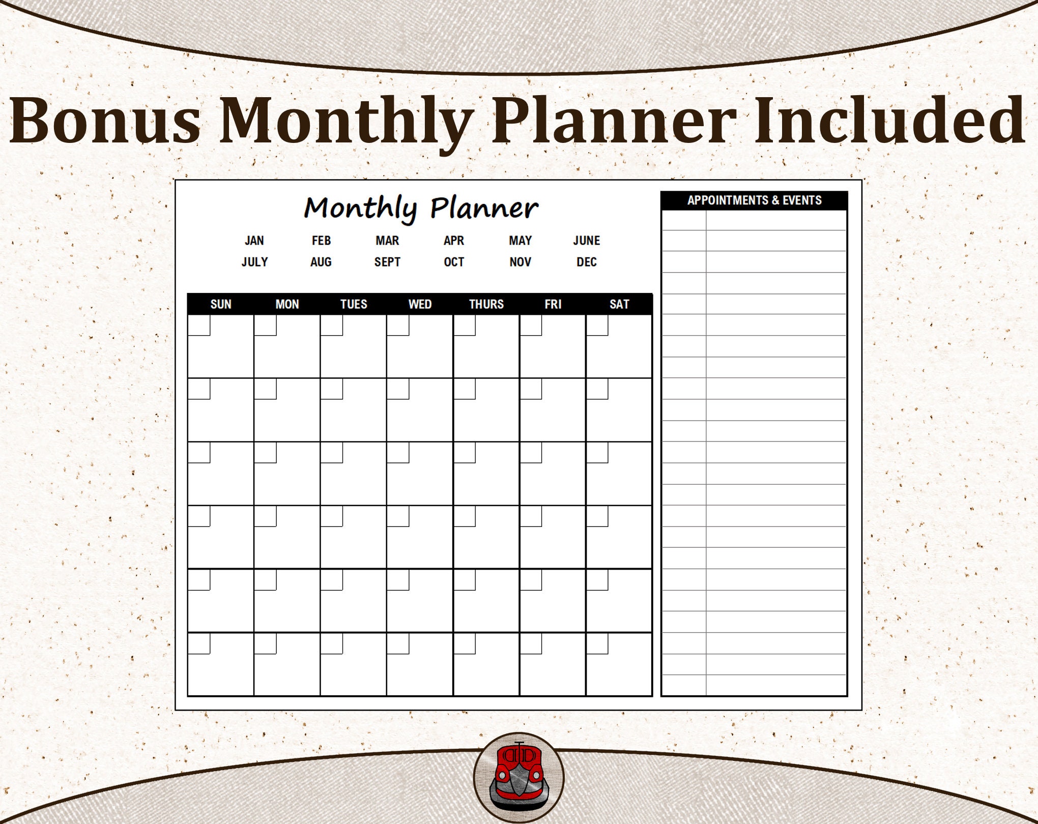 2024 Monthly Calendar Printable PDF With Many Bonuses US Letter and A4 ...