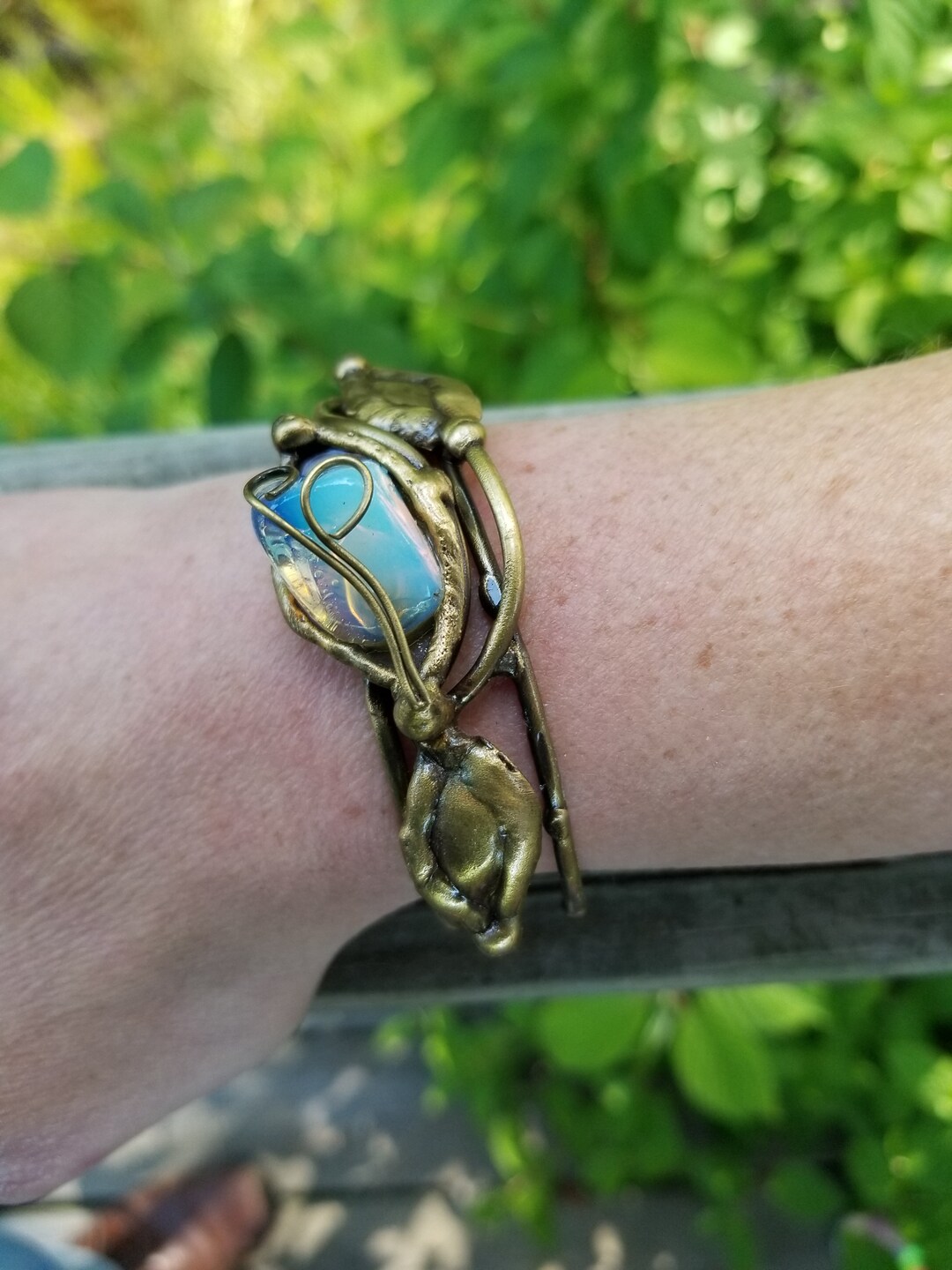 Primrose Bracelet Brass With Semiprecious Stones - Etsy