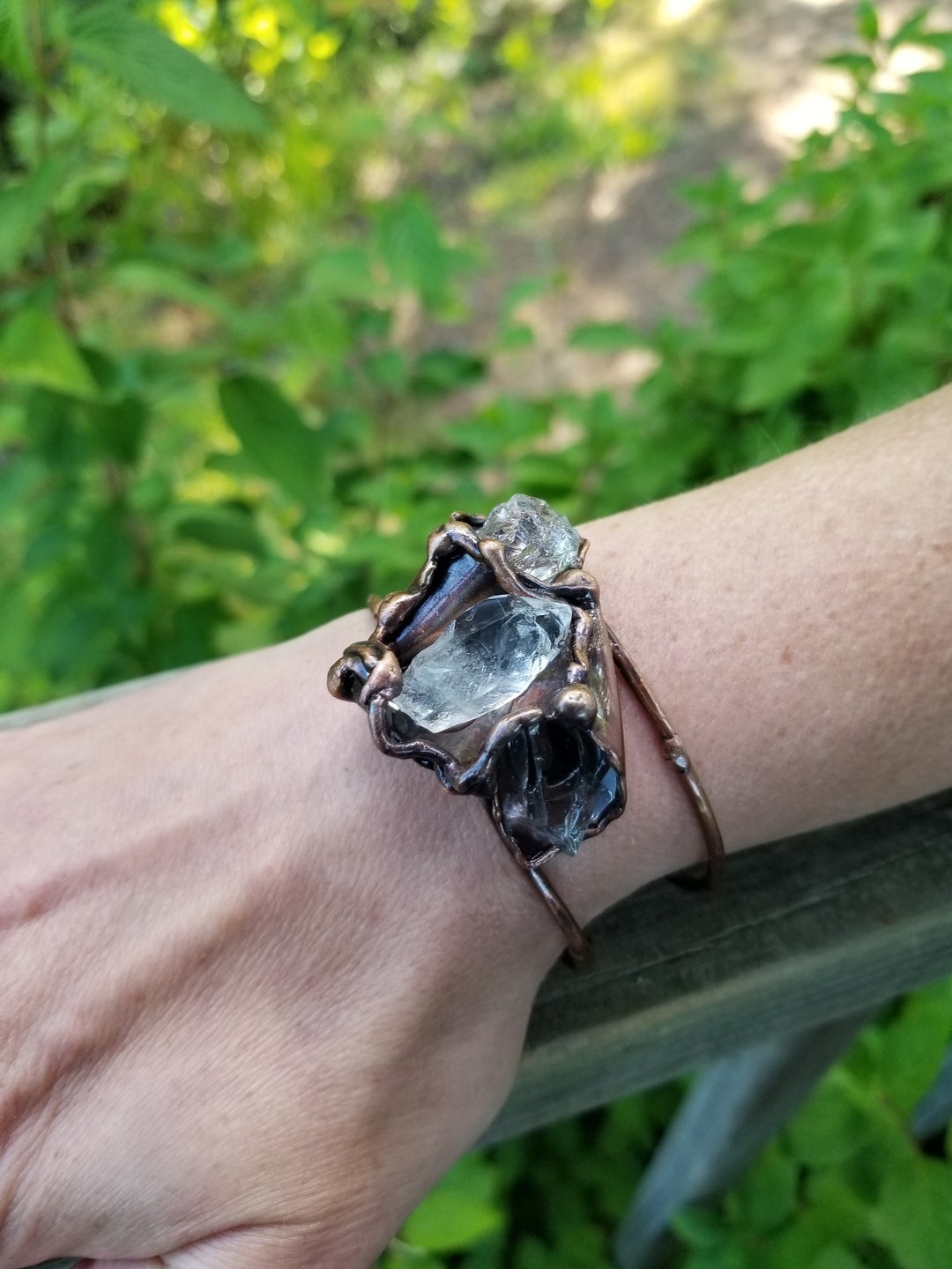 Jasmine Bracelet Copper With Semiprecious Stones - Etsy