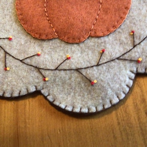 Fall Pumpkin Candle Mat, Penny Rug, Centerpiece, Table Protector ...
