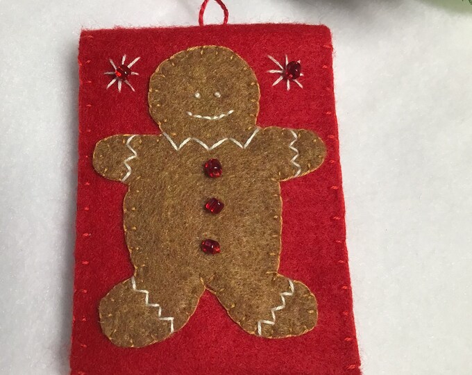 Gingerbread Man Felt Gift Card Holder, Gift Tag, Ornament, Christmas ...