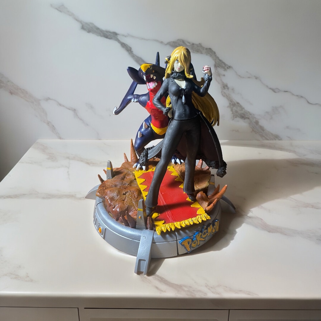 Cynthia & Garchomp Figurine - Etsy
