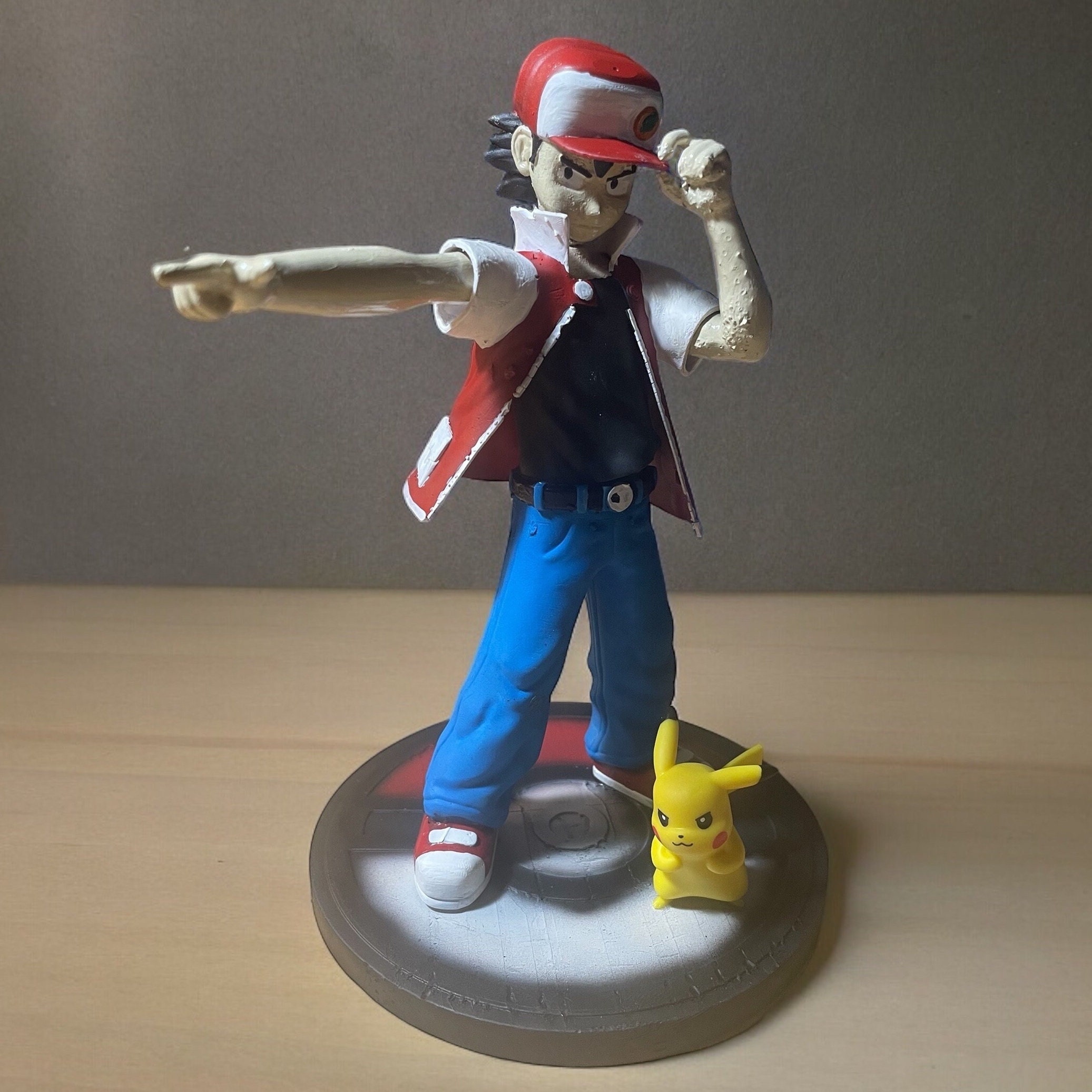 Trainer Red & Pikachu Figurine - Etsy