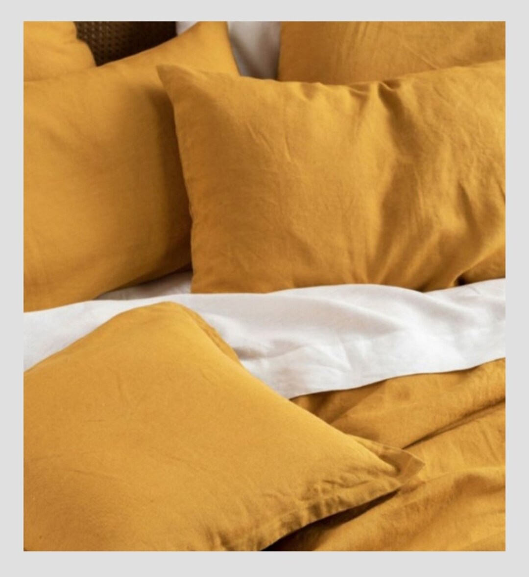 Mustard Linen Sheet Set. Turmeric Sheets. Stonewashed Linen. French ...