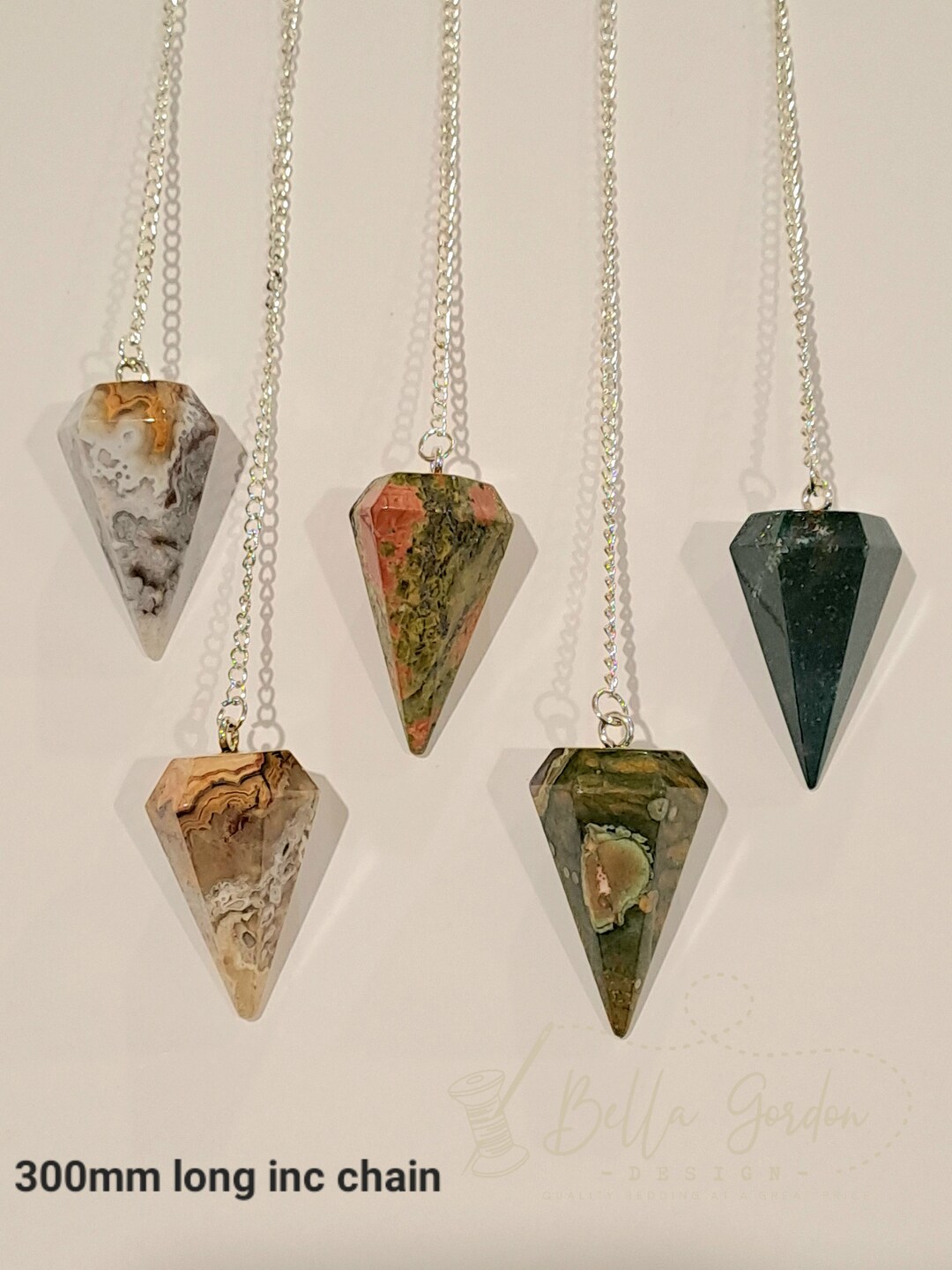 Crystal Pendulums. Facited Authentic Crystal, With Chain. Genuine ...