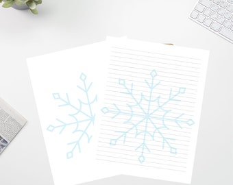 Snowflake Printable Writing Paper - Etsy