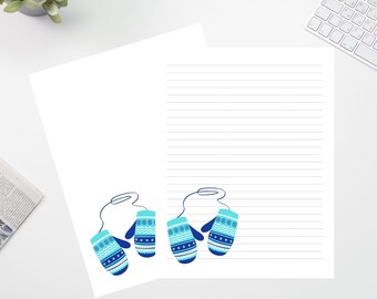 Winter Snowflake Lined Printable Letter Writing Paper 8.5x11 | Etsy