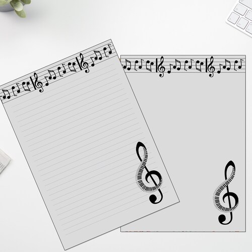 Minimalist Music Note Printable Letter Writing Paper 8.5x11 - Etsy