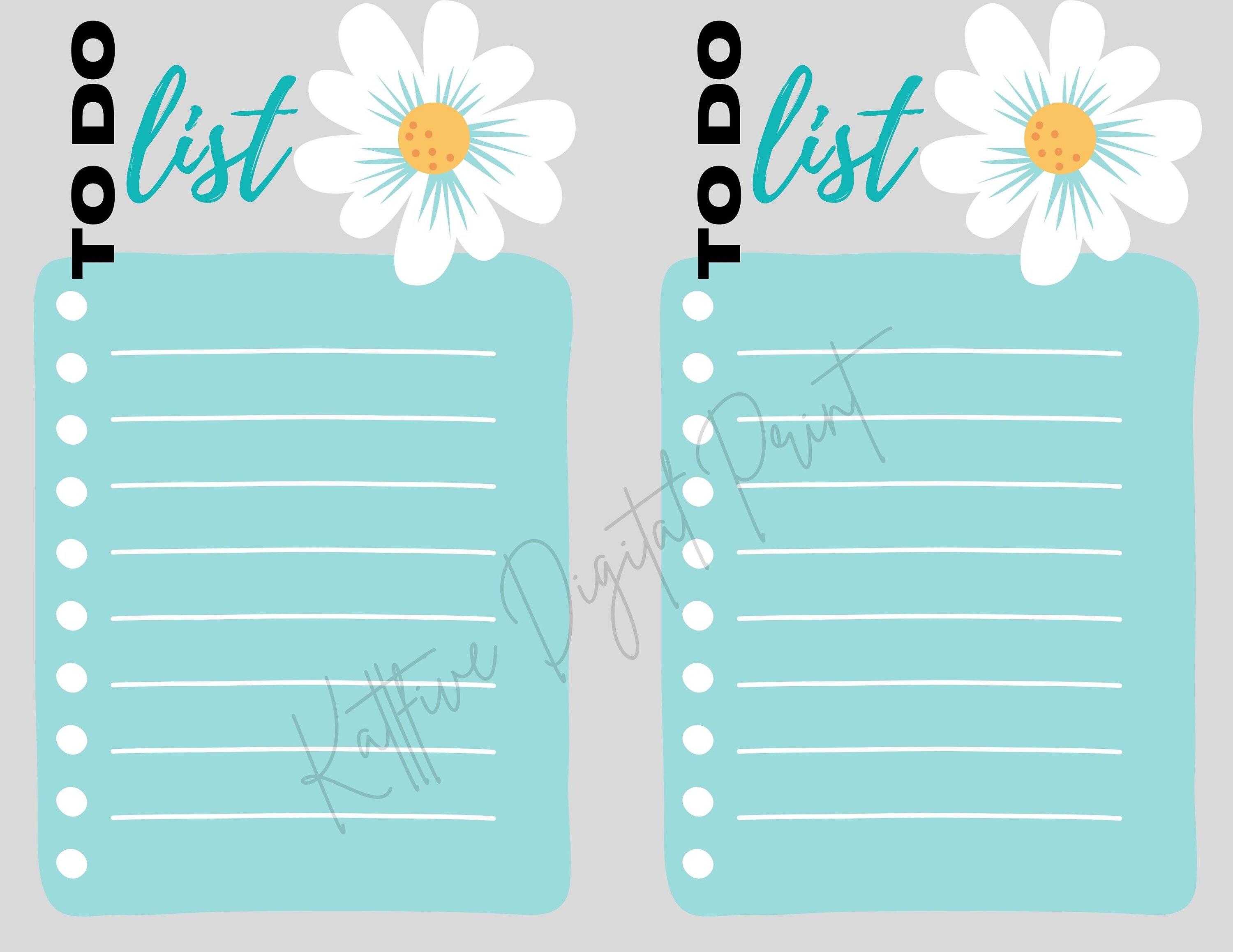 Floral to Do List Printable to Do List, Digital Download Print as Many ...