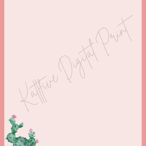 Cactus/succulents Lined Printable Letter Writing Paper, 8.5x11, Lined ...