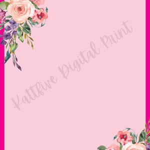 Minimalist Floral Printable Letter Writing Paper, 8.5x11, Lined Unlined ...