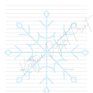 Winter Snowflake Lined Printable Letter Writing Paper, 8.5x11, Lined ...