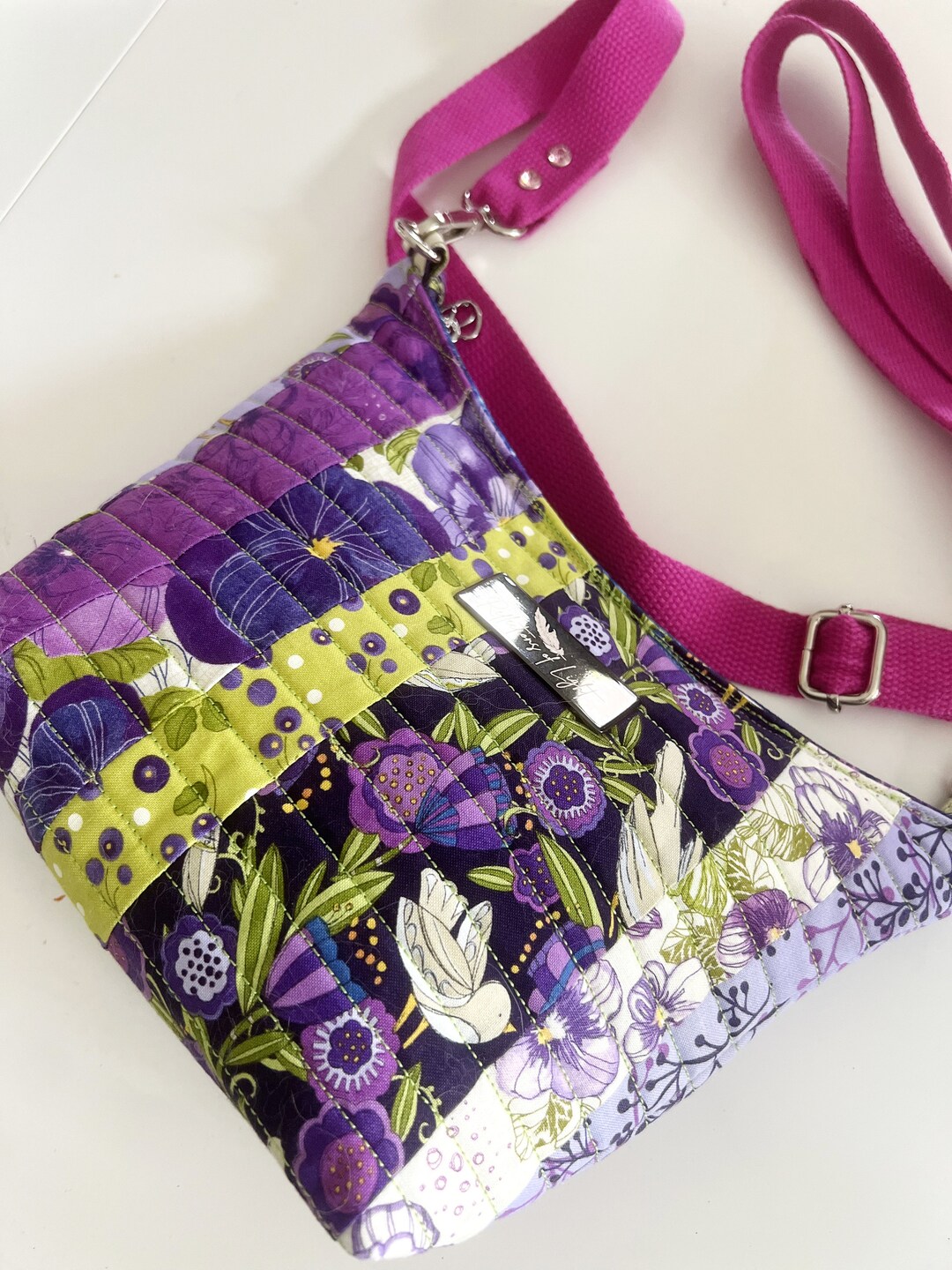 Discover the Perfect Quilted Purple Patchwork Crossbody Bag for Work or ...