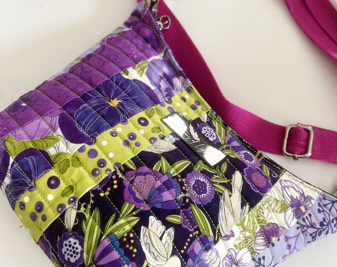 Discover the Perfect Quilted Purple Patchwork Crossbody Bag for Work or ...