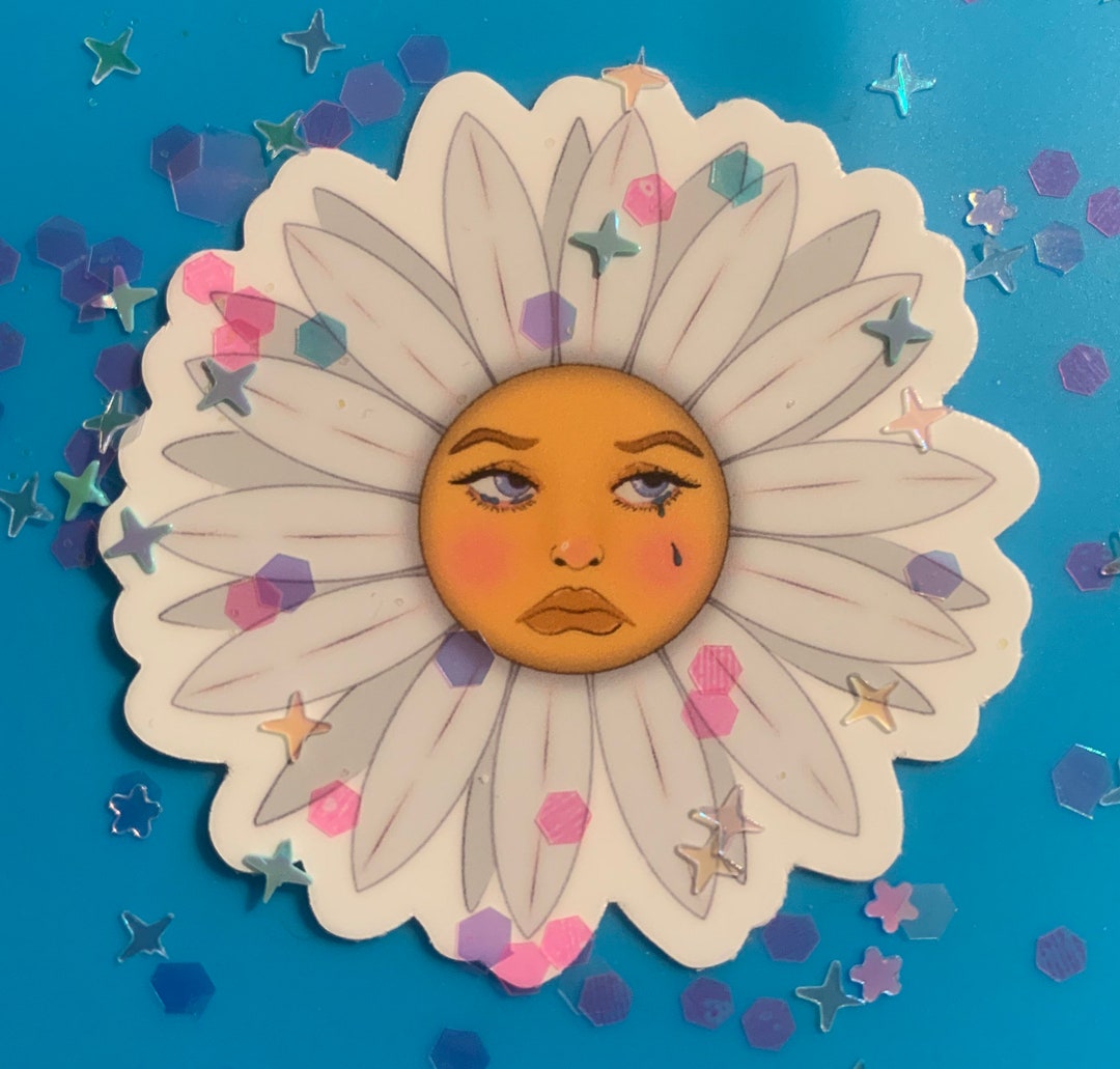 Sad Daisy Sticker - Etsy