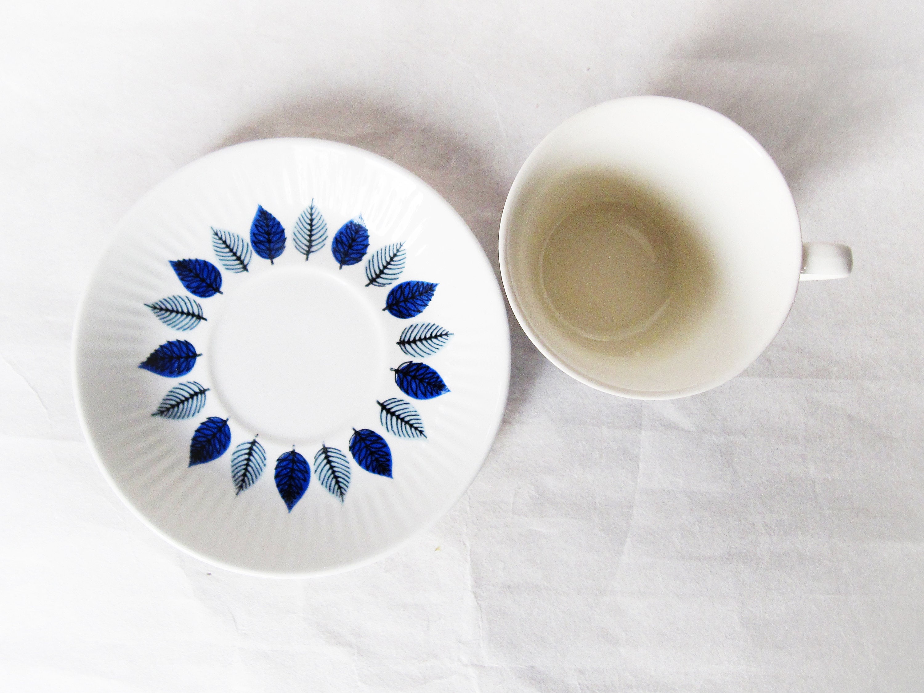 Rare Figgjo Flint Faience Coffee Cup and Saucer. Blue Cadiz Pattern ...