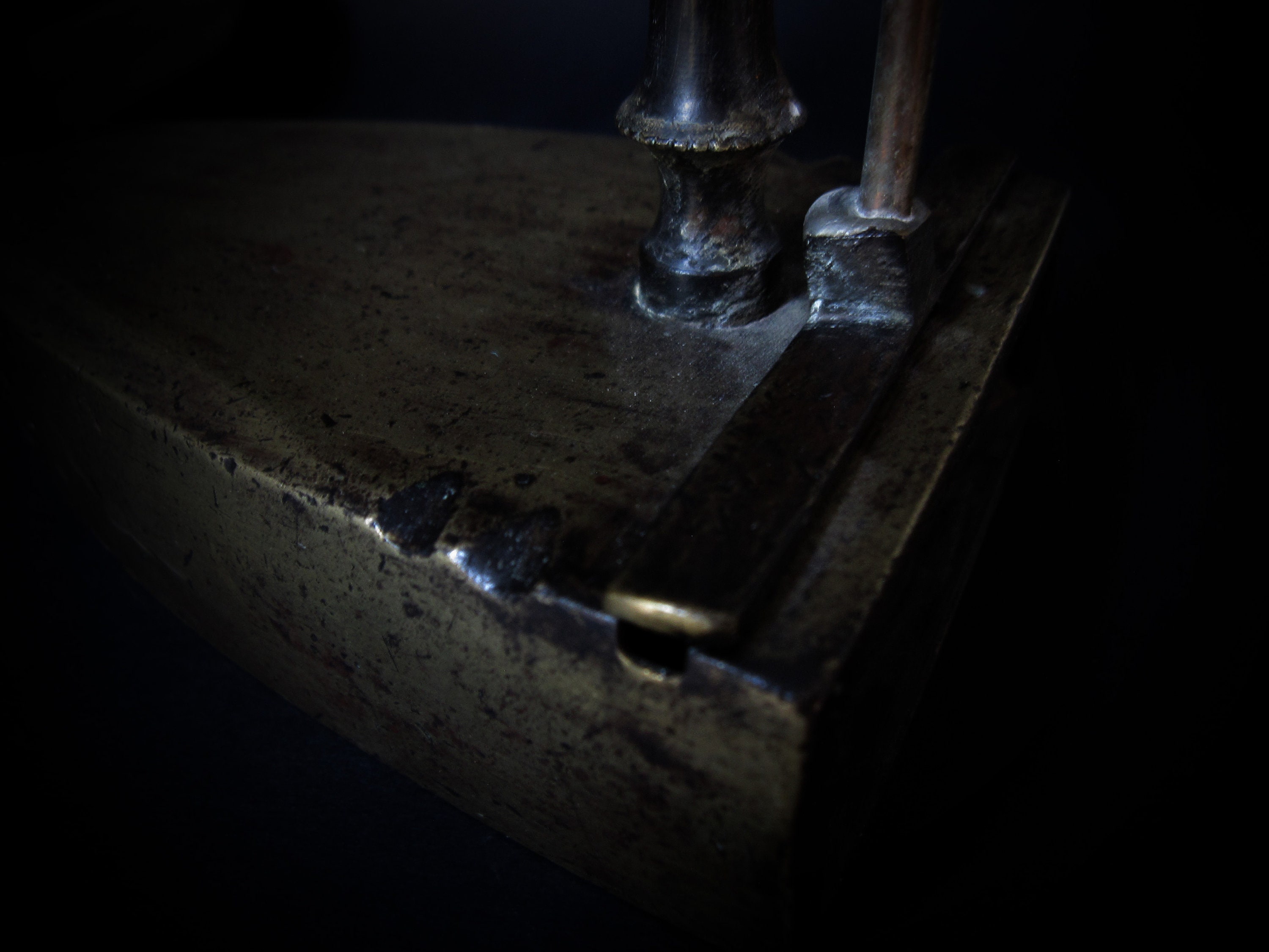 Antique Brass and Copper Small Coal Iron, Flat Iron, Sad Iron. Made in ...