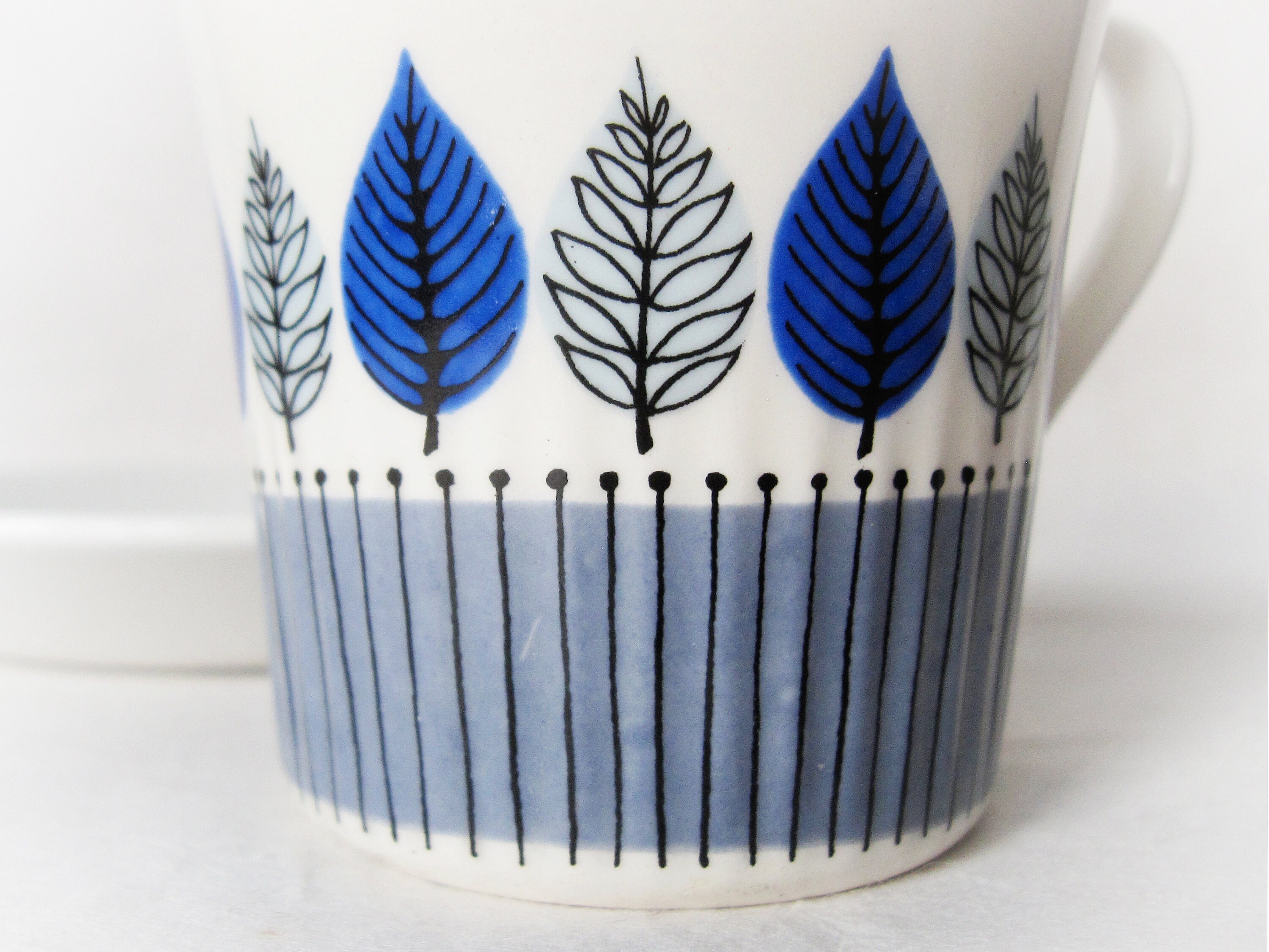 Rare Figgjo Flint Faience Coffee Cup and Saucer. Blue Cadiz Pattern ...