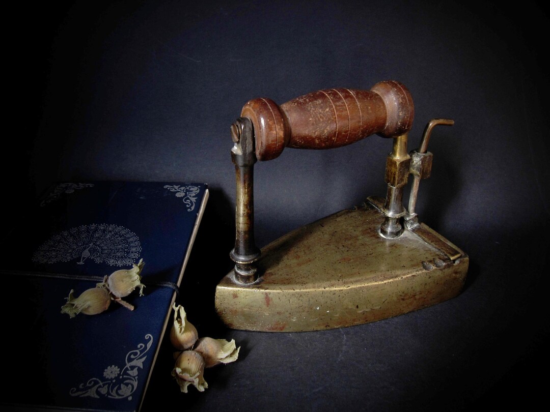 Antique Brass and Copper Small Coal Iron, Flat Iron, Sad Iron. Made in ...