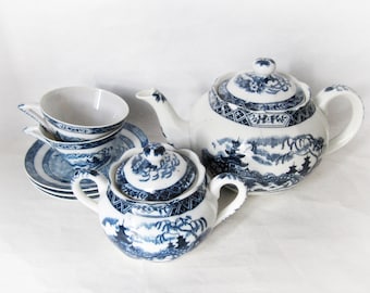 Blue Willow Tea Set - Etsy