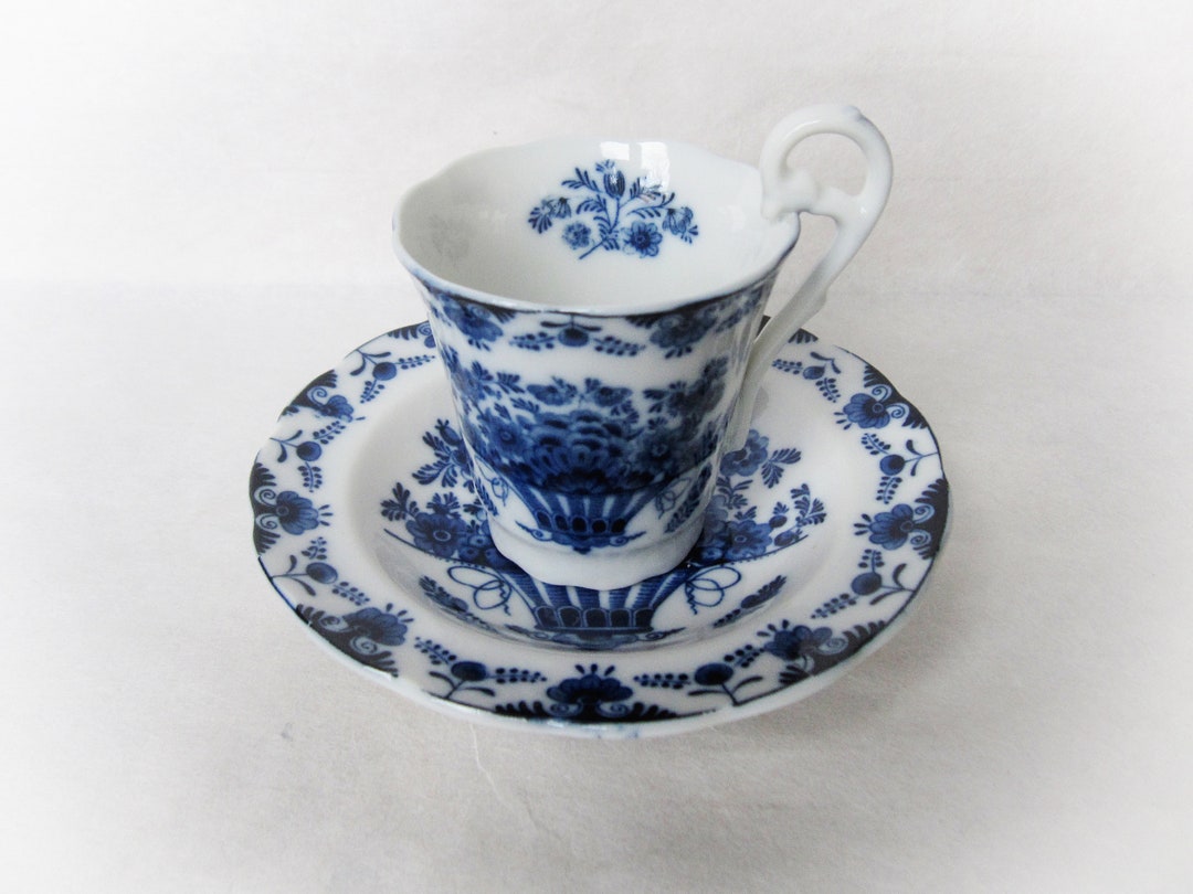 Rare Royal Delft Porcelain Coffee Demitasse and Saucer. Delft Blue Set ...