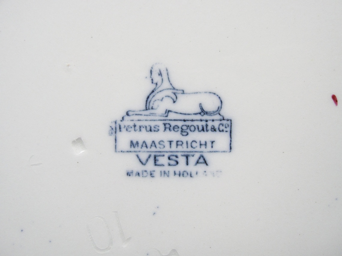 Antique Petrus Regout Maastricht Ceramic Bowl, Deep Serving Dish, Vesta ...
