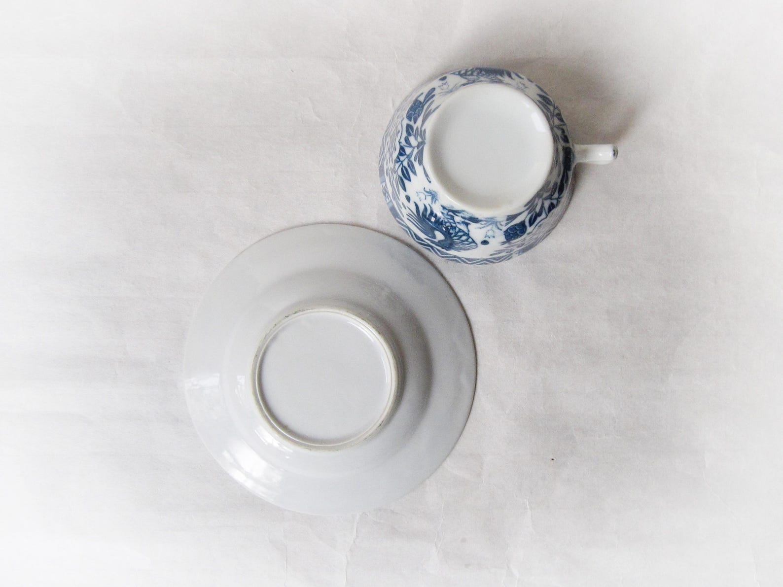 Brocante Churchill Staffordshire Style Porcelain Teacup and Saucer ...